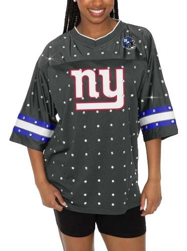 GAMEDAY COUTURE Team Rhinestone Jersey V-neck T-shirt - Anthracite