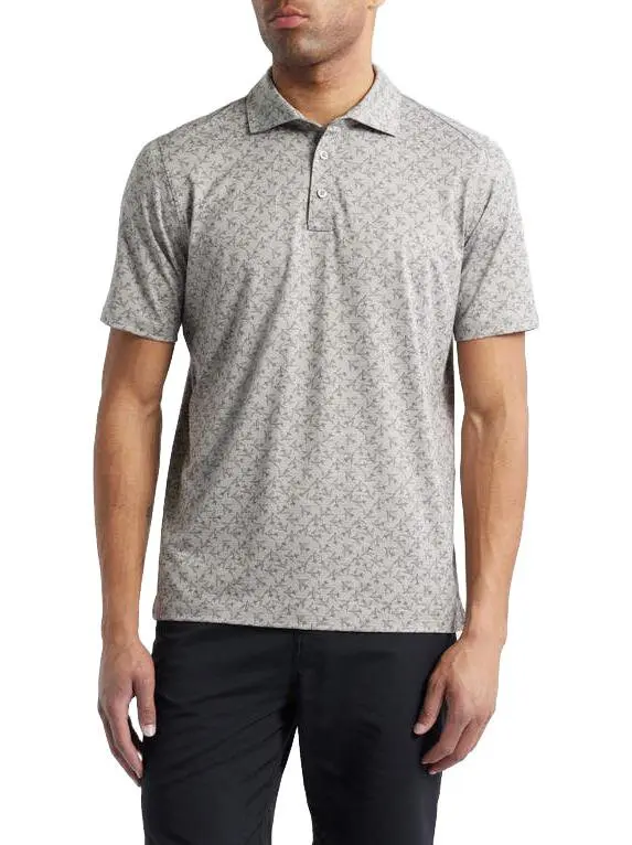 Johnston & Murphy Xc4® + Cool Degree™ Performance Golf Polo - Airplane/ Light Gray