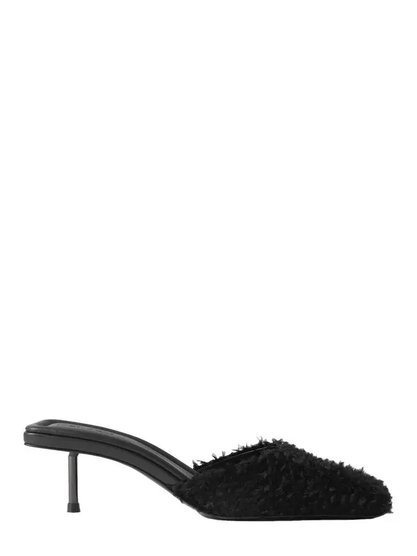 ST. AGNI Fleece Mules - Black