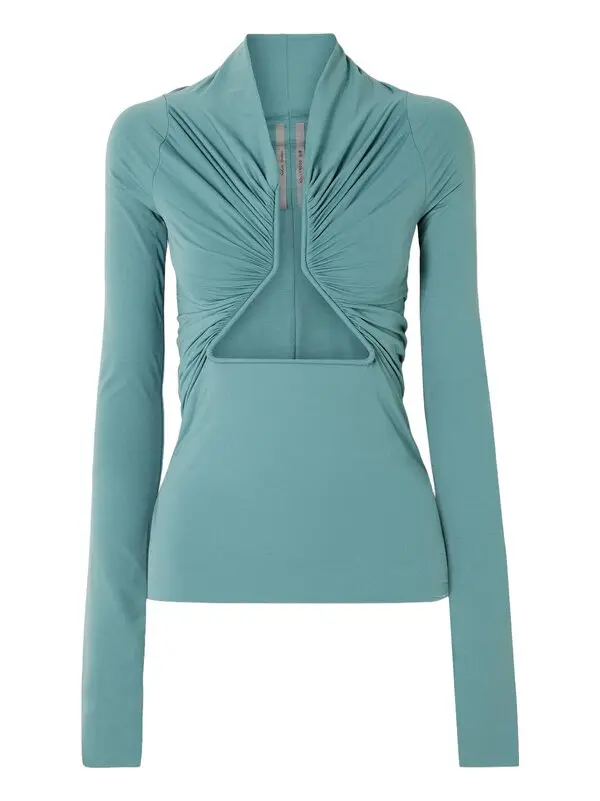 Rick Owens Cutout Ruched Top - Blue