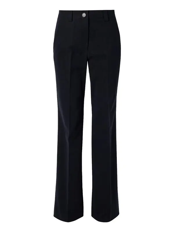 Veronica De Piante Avery Cotton-blend Straight-leg Pants - Blue