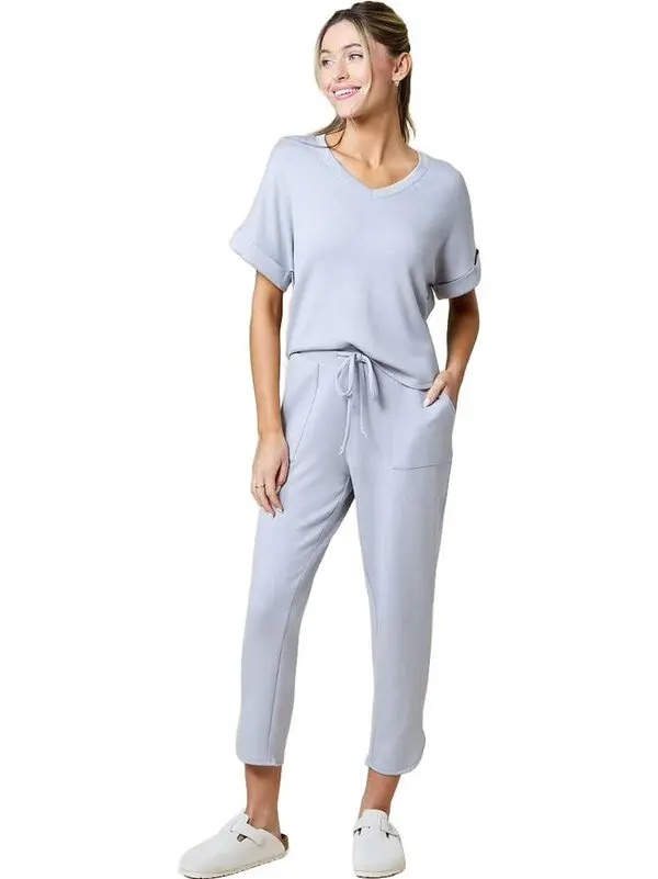 SOFTIES Athleisure Puredream V-neck Lounge Set - Grey