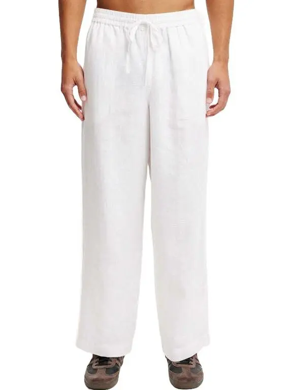 COTTON ON Super Baggy Linen Pant - White