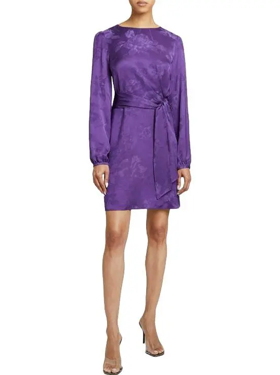 Santorelli Darya Tonal Jacquard Dress - Cool Purple