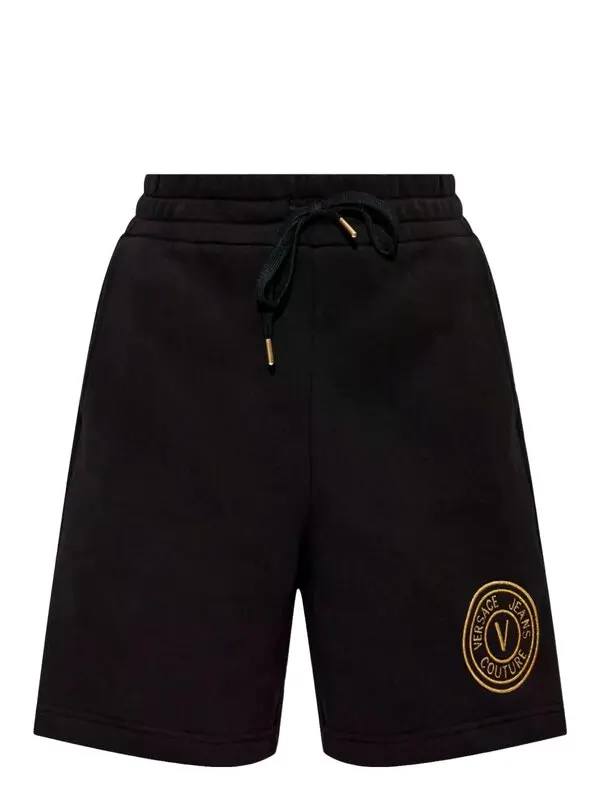 Versace Embroidered Logo Shorts - Black