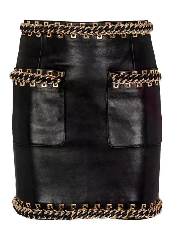 Balmain Chain-detail Mini Skirt - Black