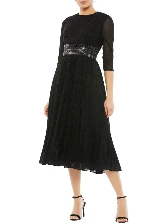 Mac Duggal A-line Midi Dress - Black