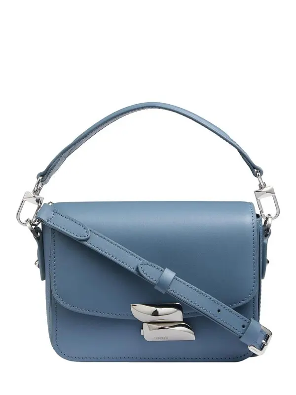 LK BENNETT Frankie Core Leather Crossbody Bag - Smoke Blue