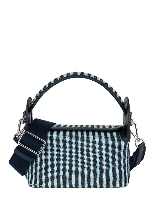 WE-AR4 The Pastry Box 20 Leather Top Handle Bag - Blue Stripe