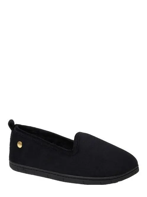 DEARFOAMS Velour Closed Back Slippers - Black