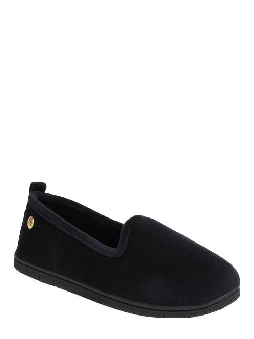 DEARFOAMS Velour Closed Back Slippers - Black