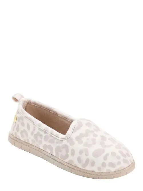 DEARFOAMS Rachel Velour Slipper - Muslin Leopard