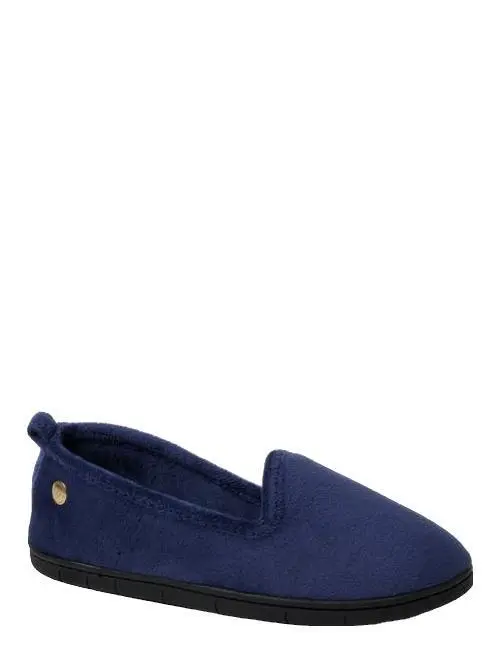 DEARFOAMS Velour Closed Back Slippers - Peacoat