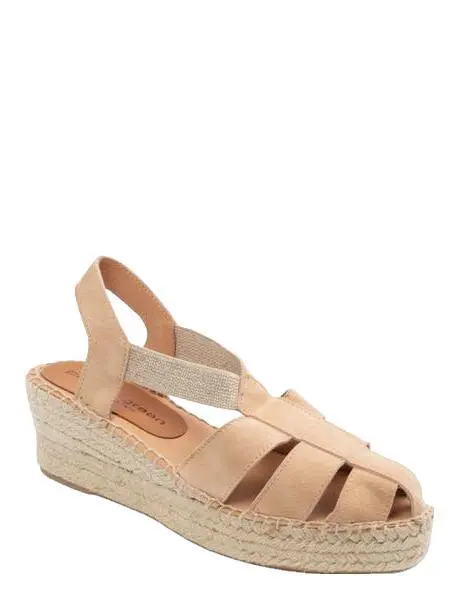 PATRICIA GREEN Parken Fisherman Platform Sandals - Tan Suede