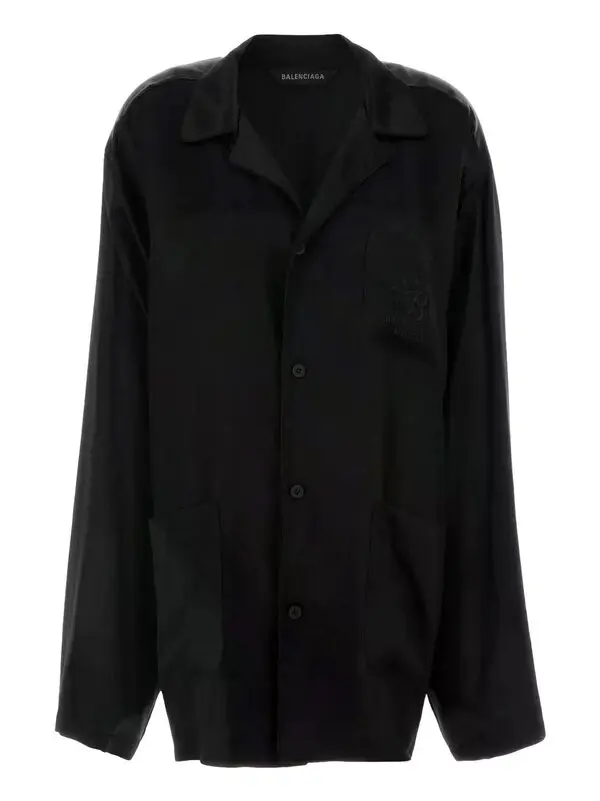 Balenciaga Satin Shirt - Black