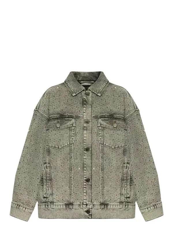 GESTUZ Stretch-cotton Denim Jacket - Grey