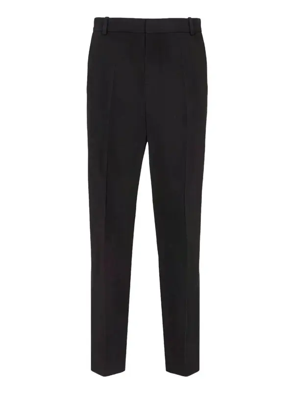 Balmain Cotton Straight-leg Trousers - Black