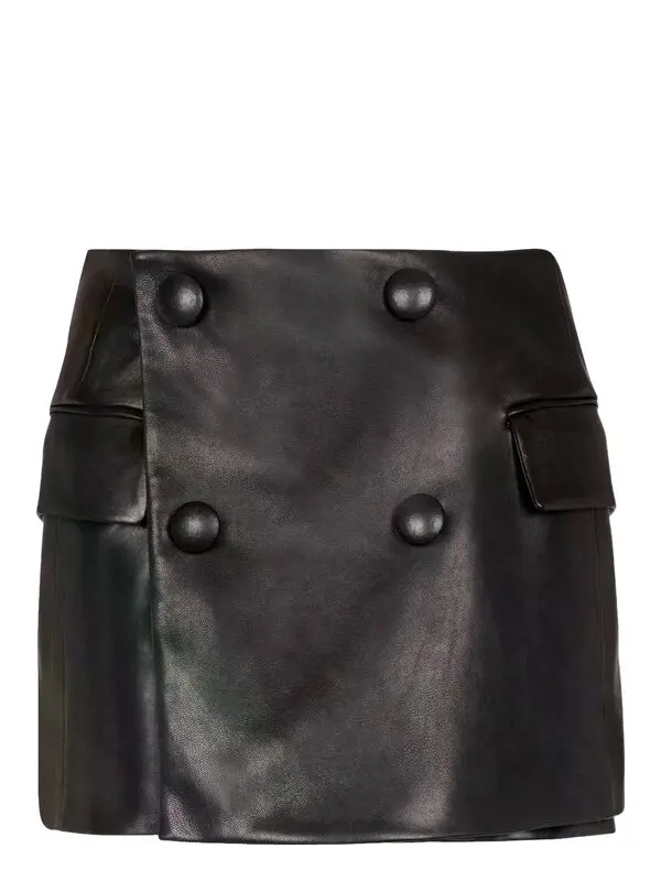 Balmain Faux-leather Skort - Black