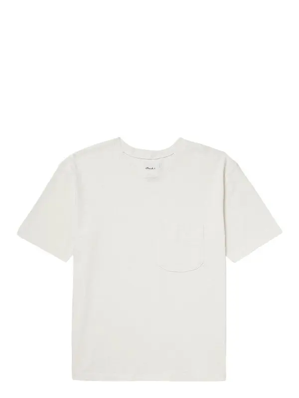DRAKE'S Cotton-jersey T-shirt - Neutrals