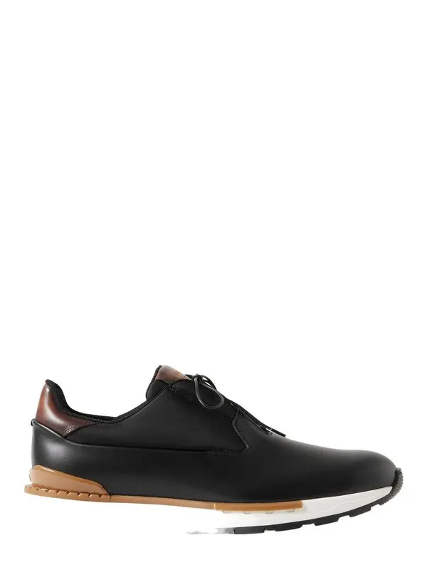 Berluti Fast Track Torino Leather And Shell Sneakers - Black