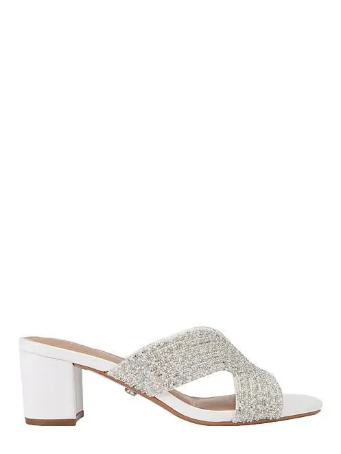 Carvela Crystal And Pearl Embellished Heeled Sandals - White