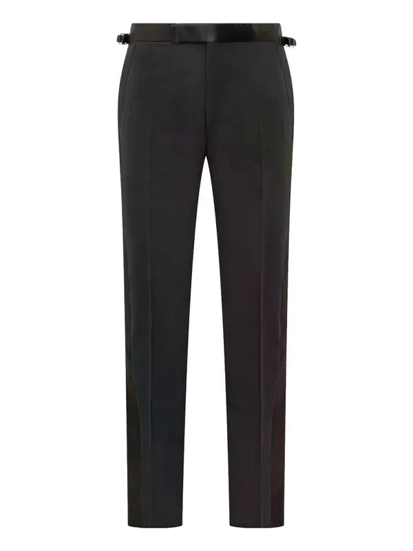 TOM FORD Wool Tapered Trousers - Blue