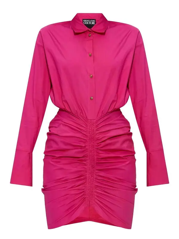 Versace Ruched Shirtdress - Pink