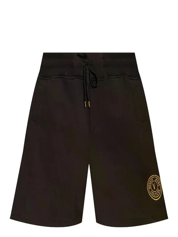 Versace Logo-embroidered Shorts - Black