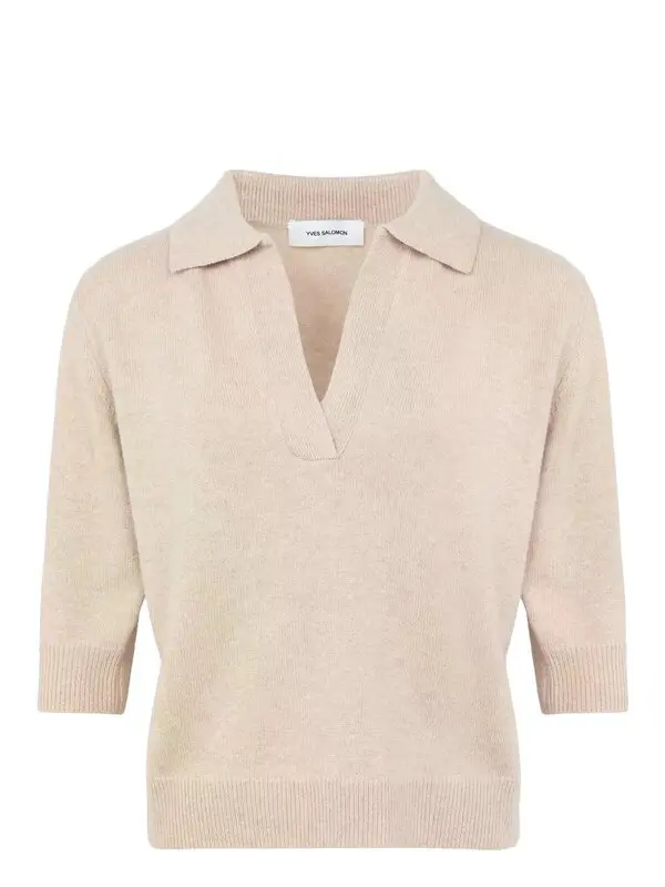 YVES SALOMON Knitted Polo Shirt - Neutrals