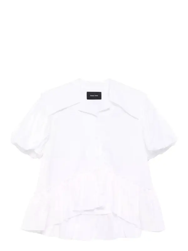 Simone Rocha Sailor Collar Puff-sleeves Shirt - White