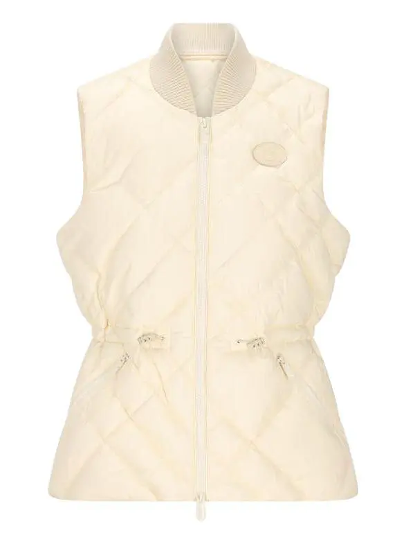 Burberry Check Pattern Padded Vest - Ceramic White