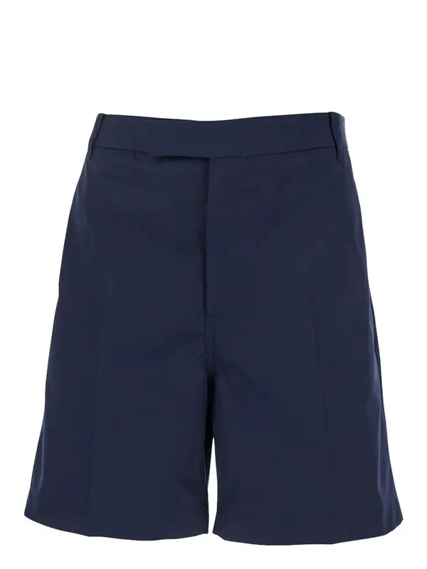 Thom Browne Bermuda Pants With Logo Patch - Blue