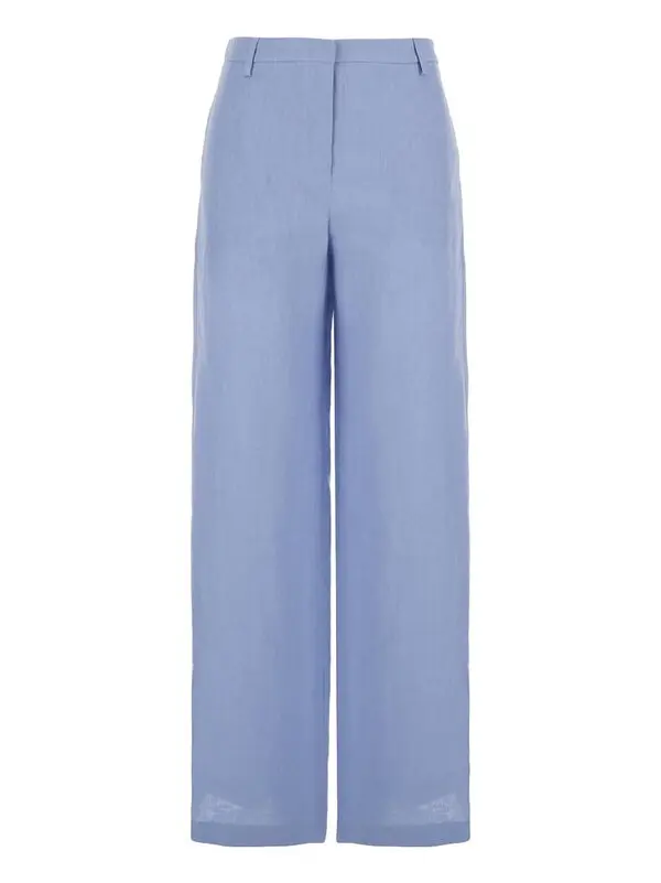 PLAIN Wide Leg Techno Fabric Pants - Blue