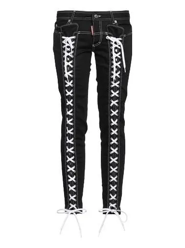 Dsquared2 Skinny Jeans With Appliqués - Black