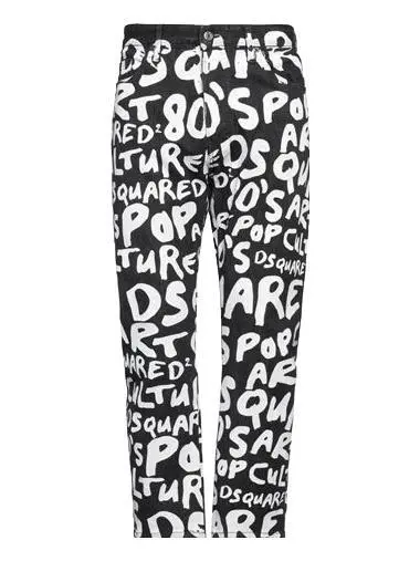 Dsquared2 Tapered Jeans With Leather Trims - Black