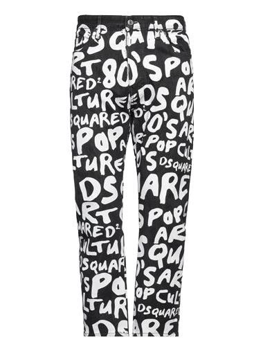 Dsquared2 Tapered Jeans With Leather Trims - Black
