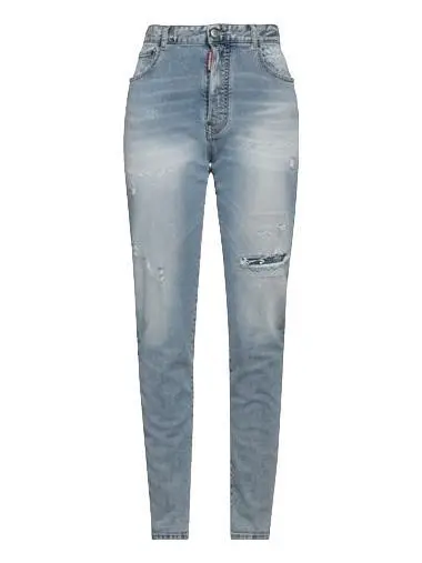 Dsquared2 Tapered Jeans With Leather Trims - Blue