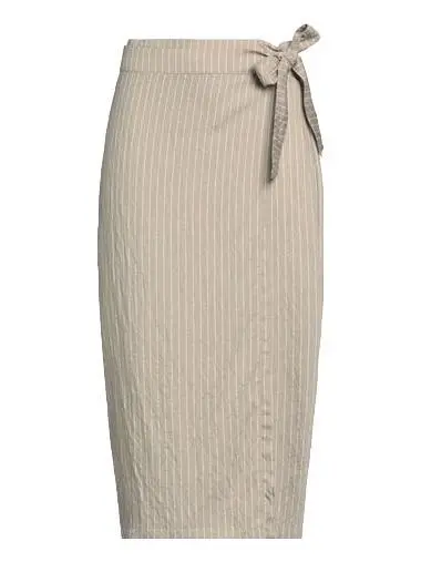 CARACTÈRE Midi Striped Wrap Skirt - Sage Green