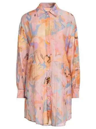 OTTOD'AME Multicolor Mini Shirt Dress - Orange