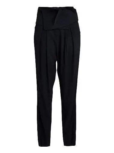 Emporio Armani Tapered Acetate Viscose Pants - Black