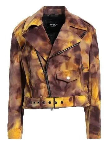 DONDUP Tie-dyed Velvet Biker Jacket - Yellow
