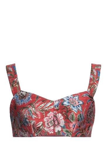 Dolce & Gabbana Floral Brocade Crop Top - Brick