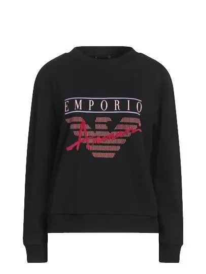 Emporio Armani Flocked French Terry Sweatshirt - Black