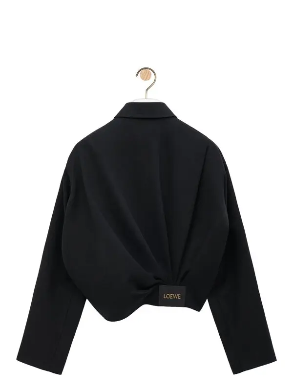 Loewe Draped Cotton And Silk Jacket - Black