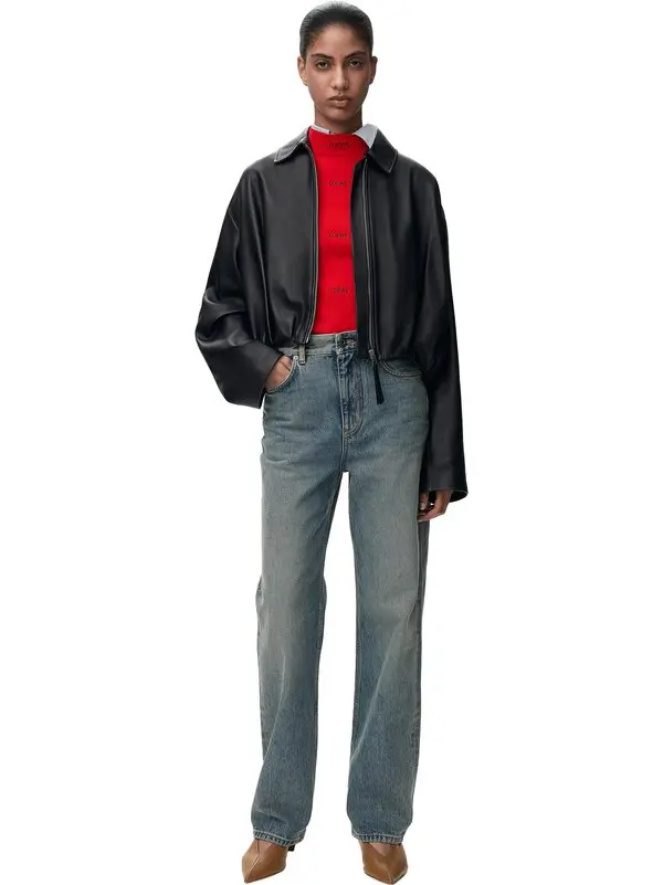 Loewe Nappa Lambskin Draped Jacket - Black