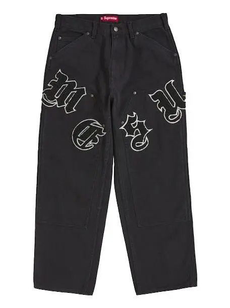 Supreme Old English Canvas Double Knee Painter Pant - Black