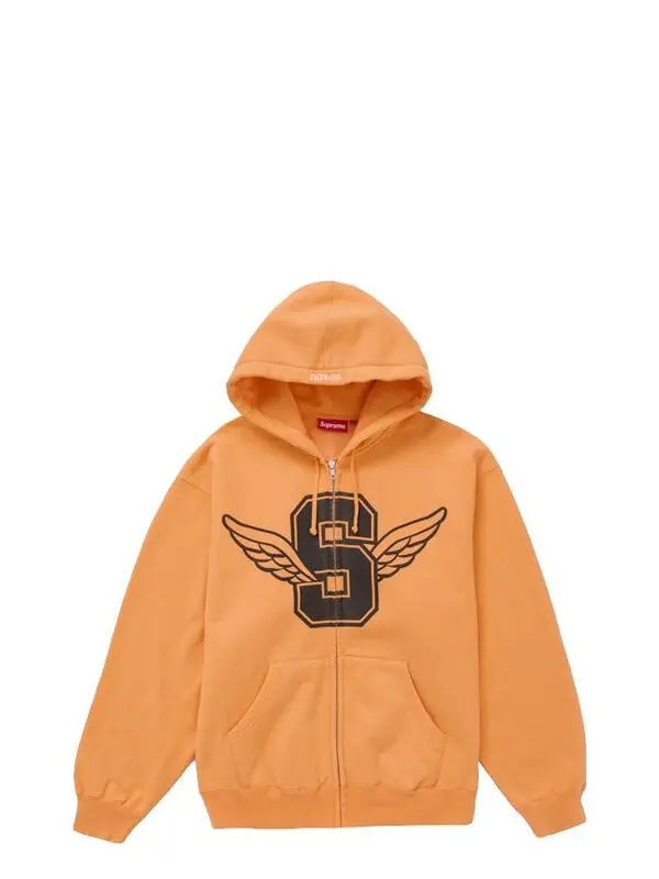 Supreme Wings Zip Up Hooded Sweatshirt - Light Orange