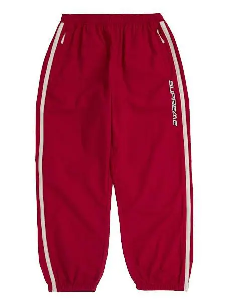 Supreme Contrast Zip Warm Up Pant - Red