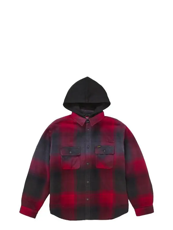 Supreme Quilted Lined Hooded Flannel Shirt - Red Plaid