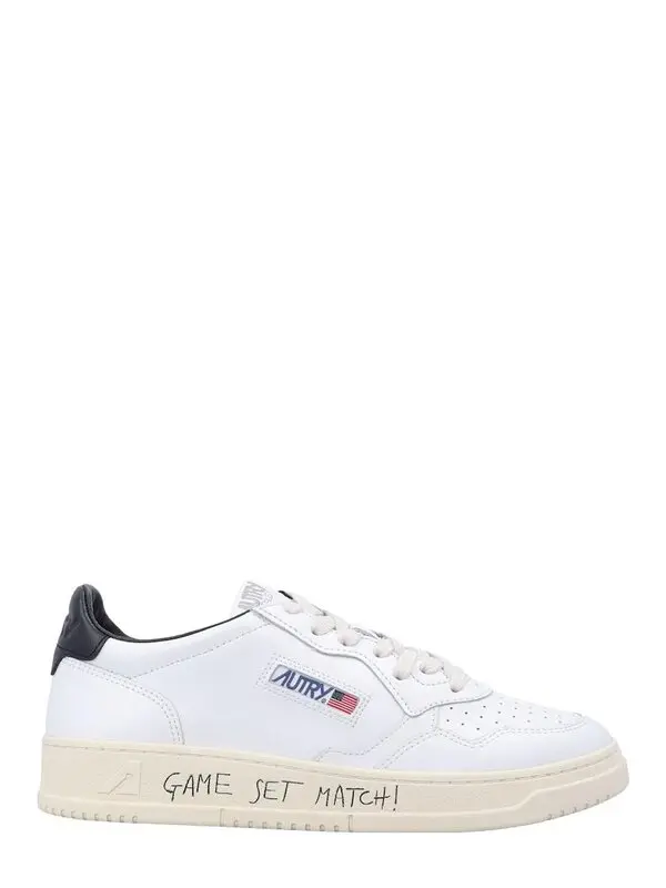 AUTRY Medalist Leather Low Top Sneakers - White/black